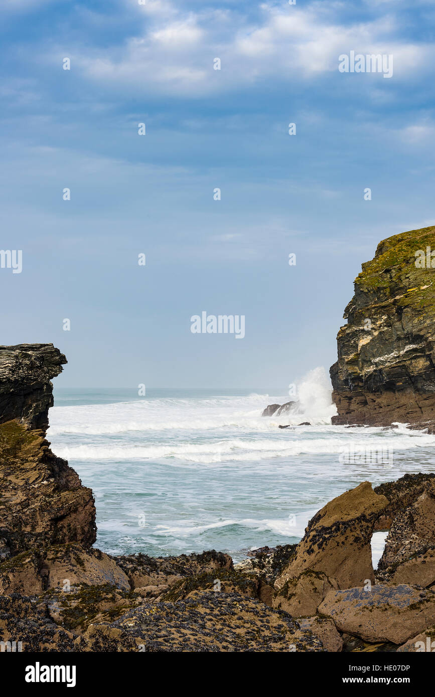 Watergate Bay, Cornwall during the Cribbar. The Cribbar, a combination ...