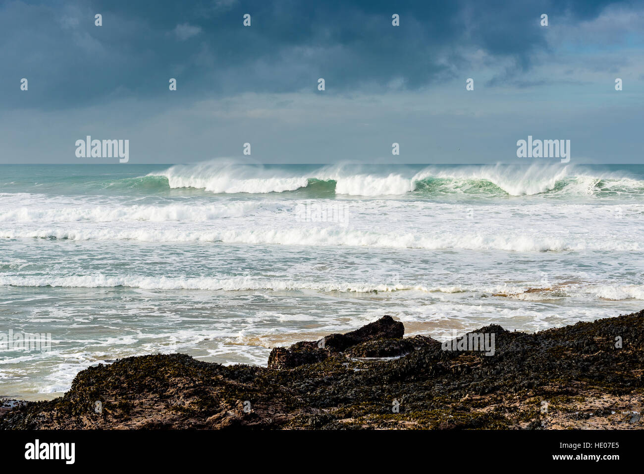 Watergate Bay, Cornwall during the Cribbar. The Cribbar, a combination ...