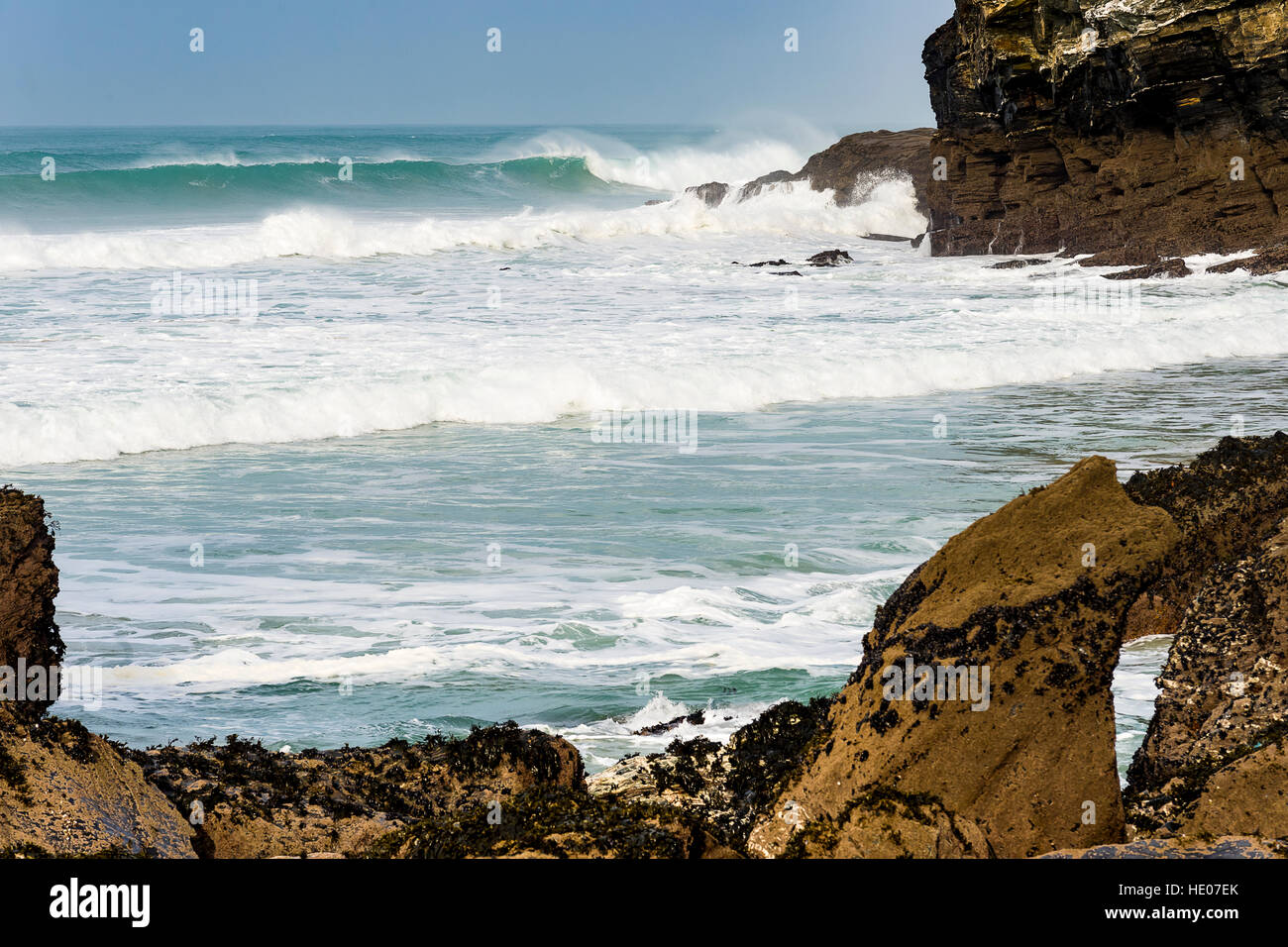 Watergate Bay, Cornwall during the Cribbar. The Cribbar, a combination ...