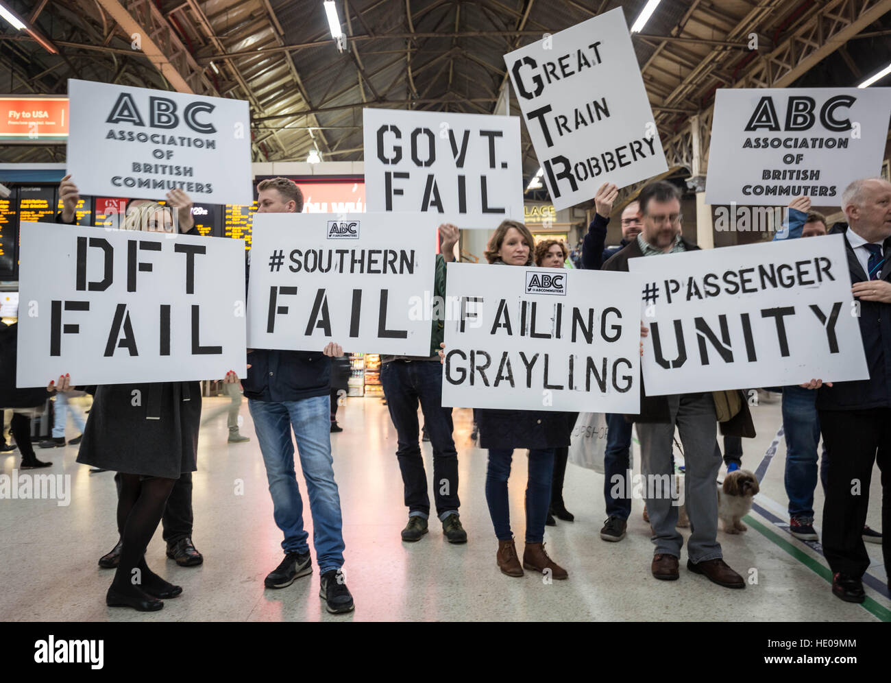 Southern Rail protest: Commuters vent fury at crisis-hit rail operator ...