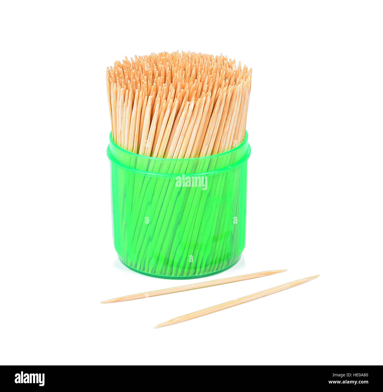 Toothpicks in a green box isolated on a white Stock Photo - Alamy