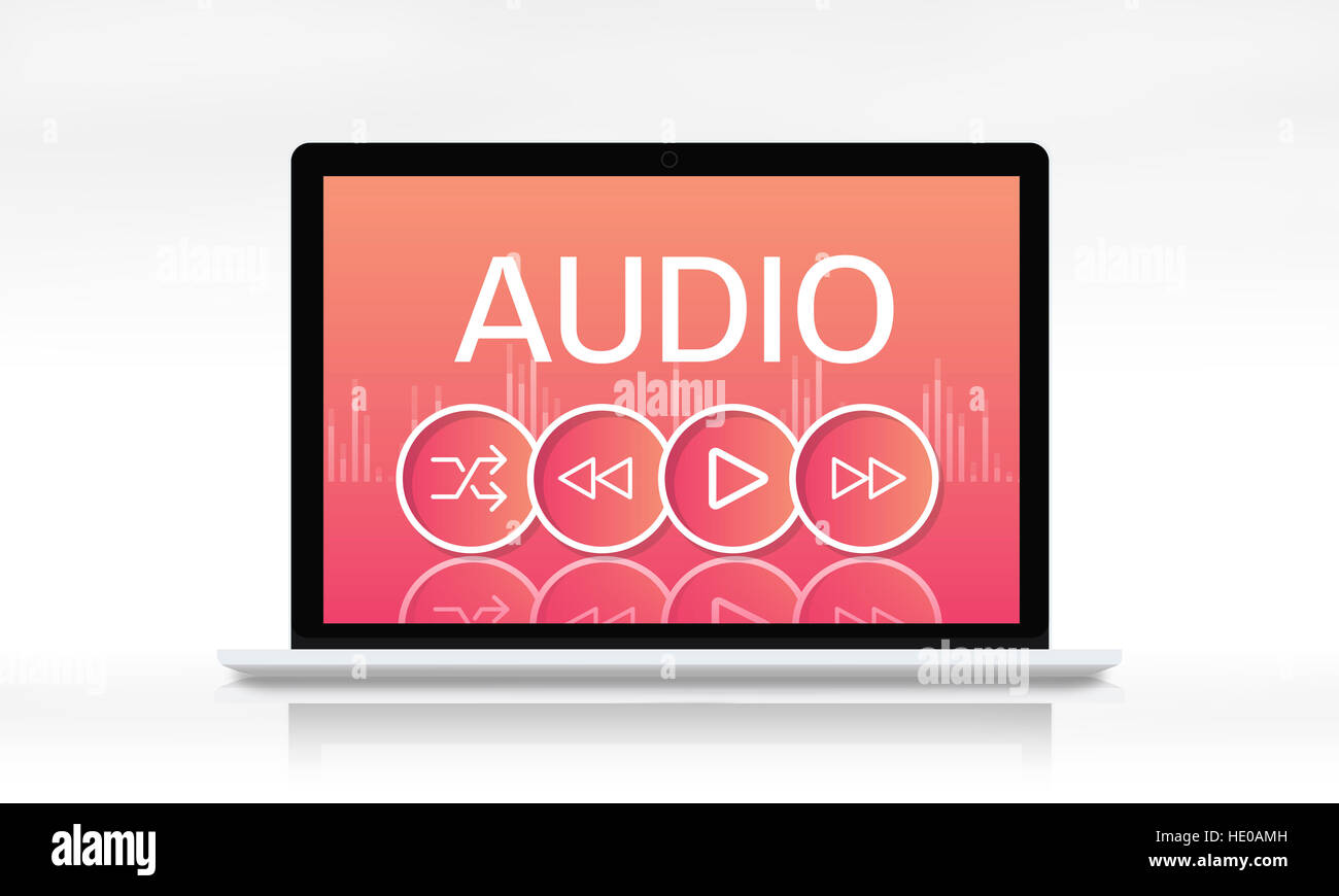 Multimedia Buttons Icons Interface Concept Stock Photo - Alamy