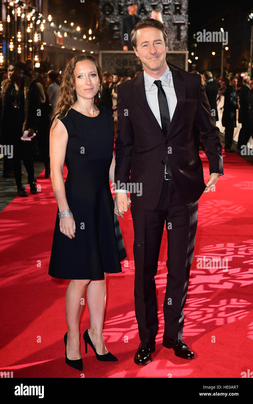 Shauna Robertson and Edward Norton attending the European premiere of ...