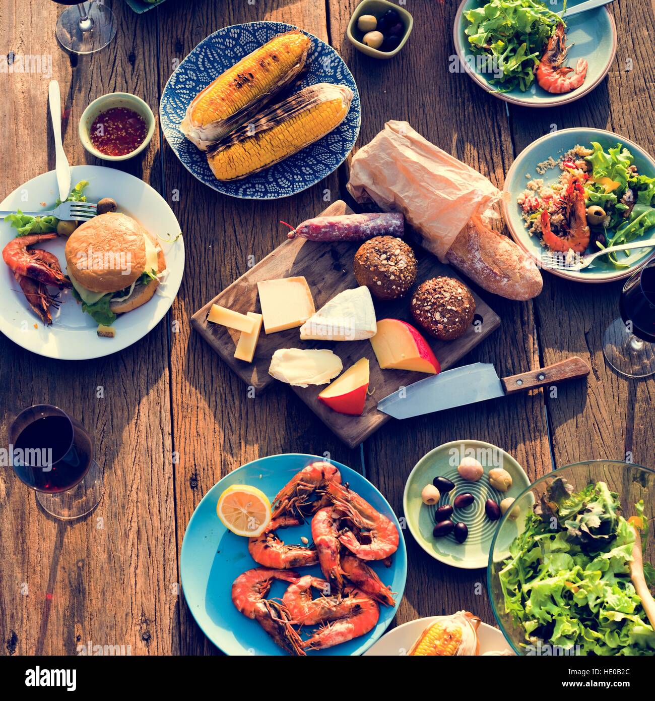Dinner Table Food Outdoors Concept Stock Photo - Alamy