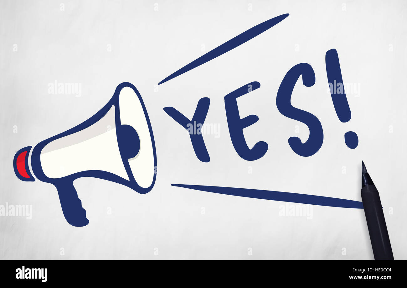 Yes Yeah Affirmative Absolutely Right Sure Concept Stock Photo - Alamy