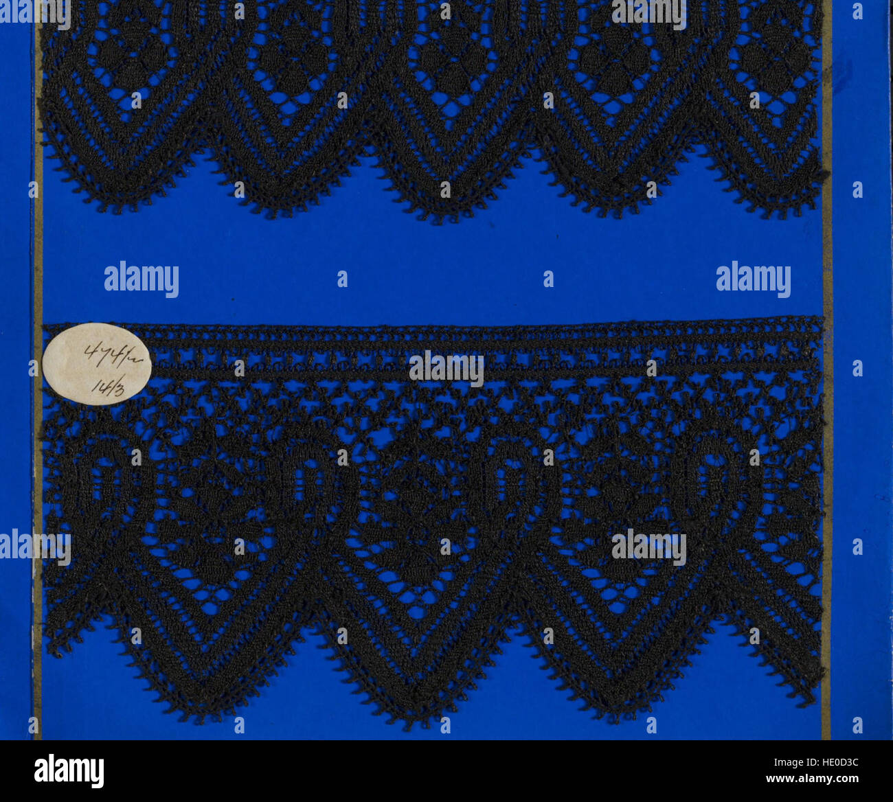 This 1900 lace sample book showcases various lace patterns and designs ...