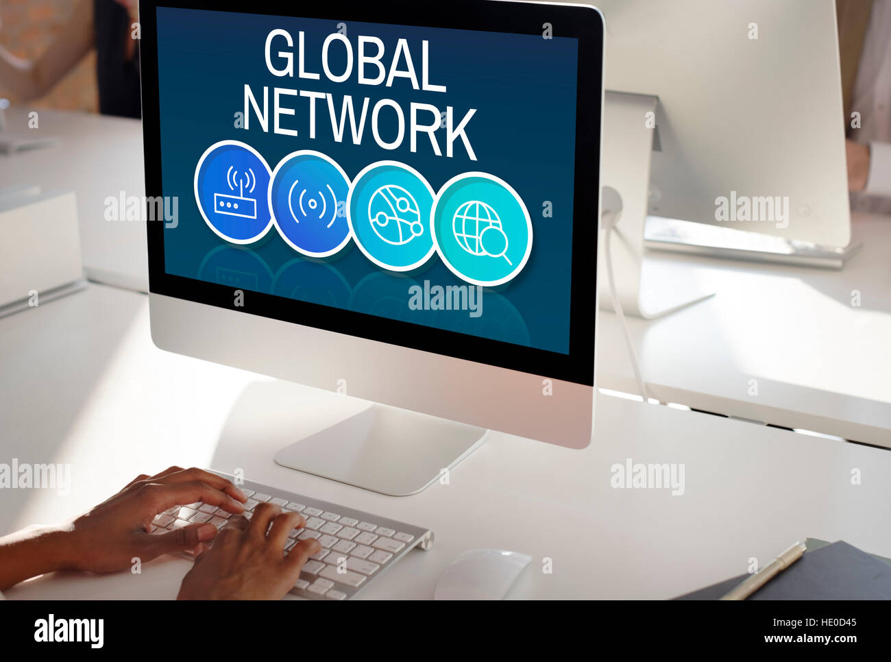 Internet Network Buttons Icon Concept Stock Photo - Alamy