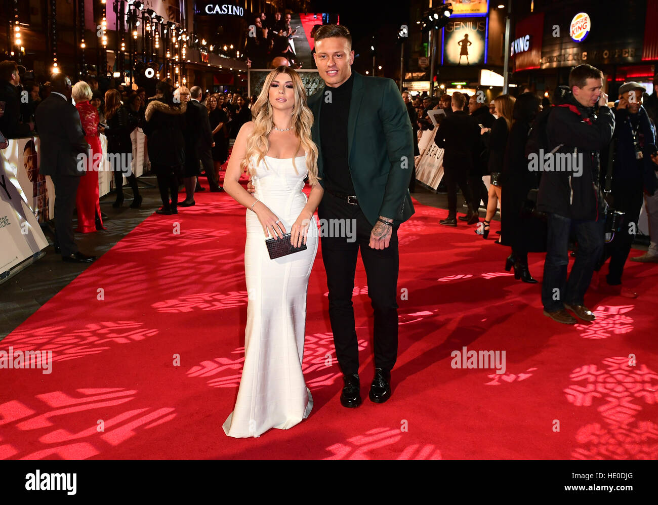 Olivia Buckland and Alex Bowen attending the European premiere of ...