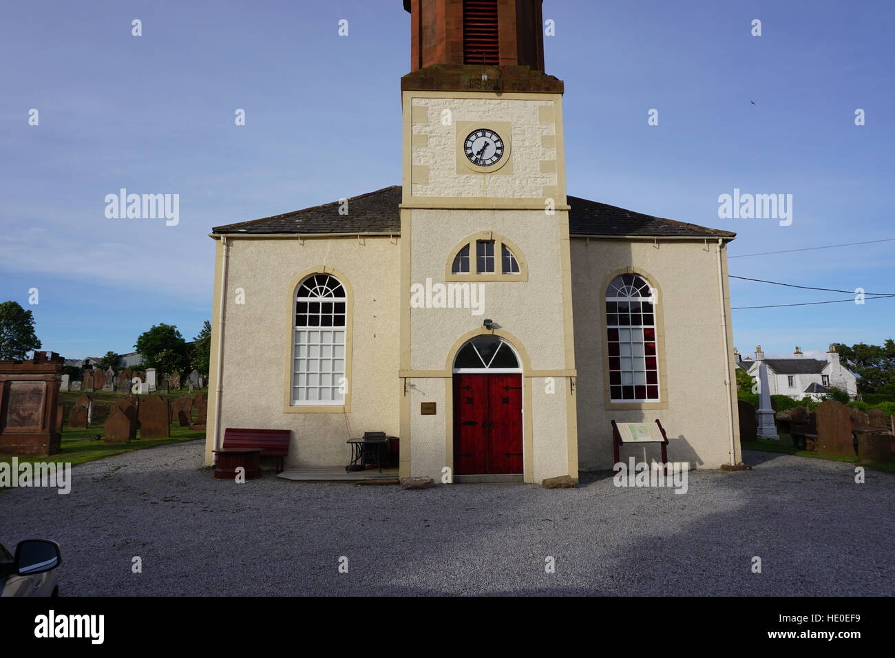 Kirkbean Kirk and Cemetry Stock Photo - Alamy
