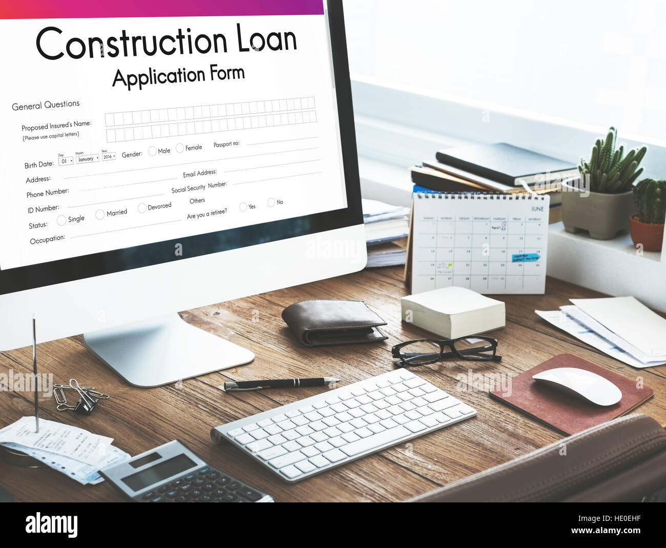 Construction Loan Application Form Concept Stock Photo - Alamy