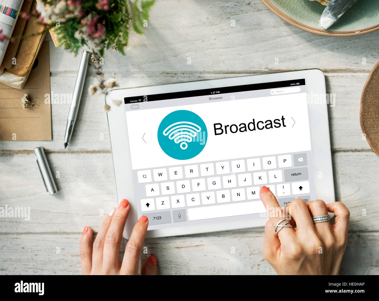 Connecting Internet Network Wifi Concept Stock Photo - Alamy