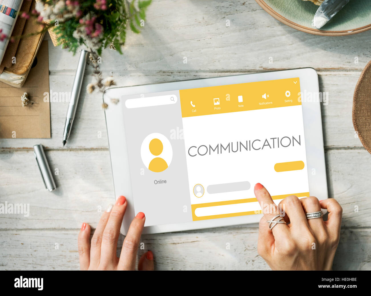 Message Live Chat Communication Concept Stock Photo - Alamy