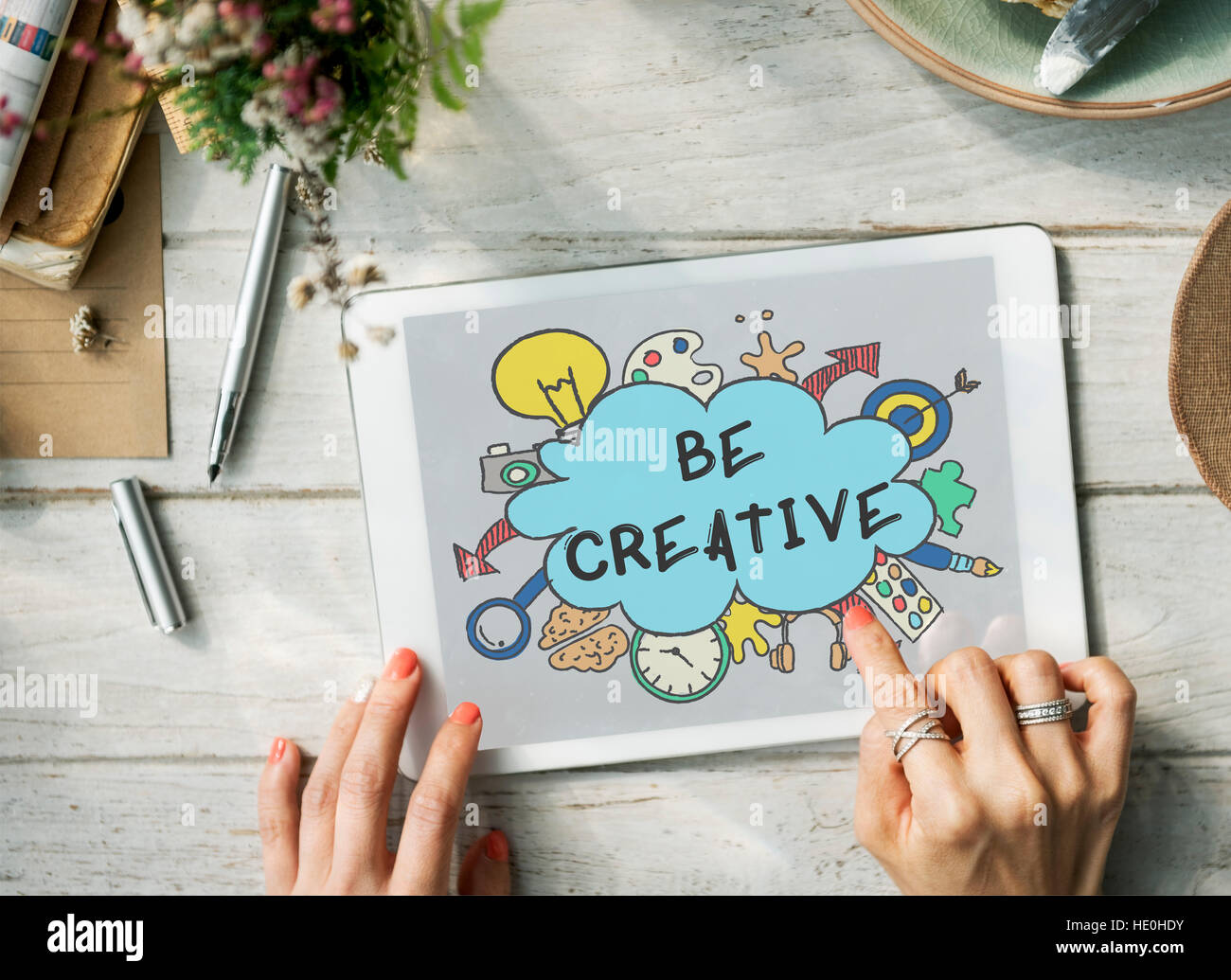 Creativity Ideas Design Thought Bubble Icon Concept Stock Photo - Alamy