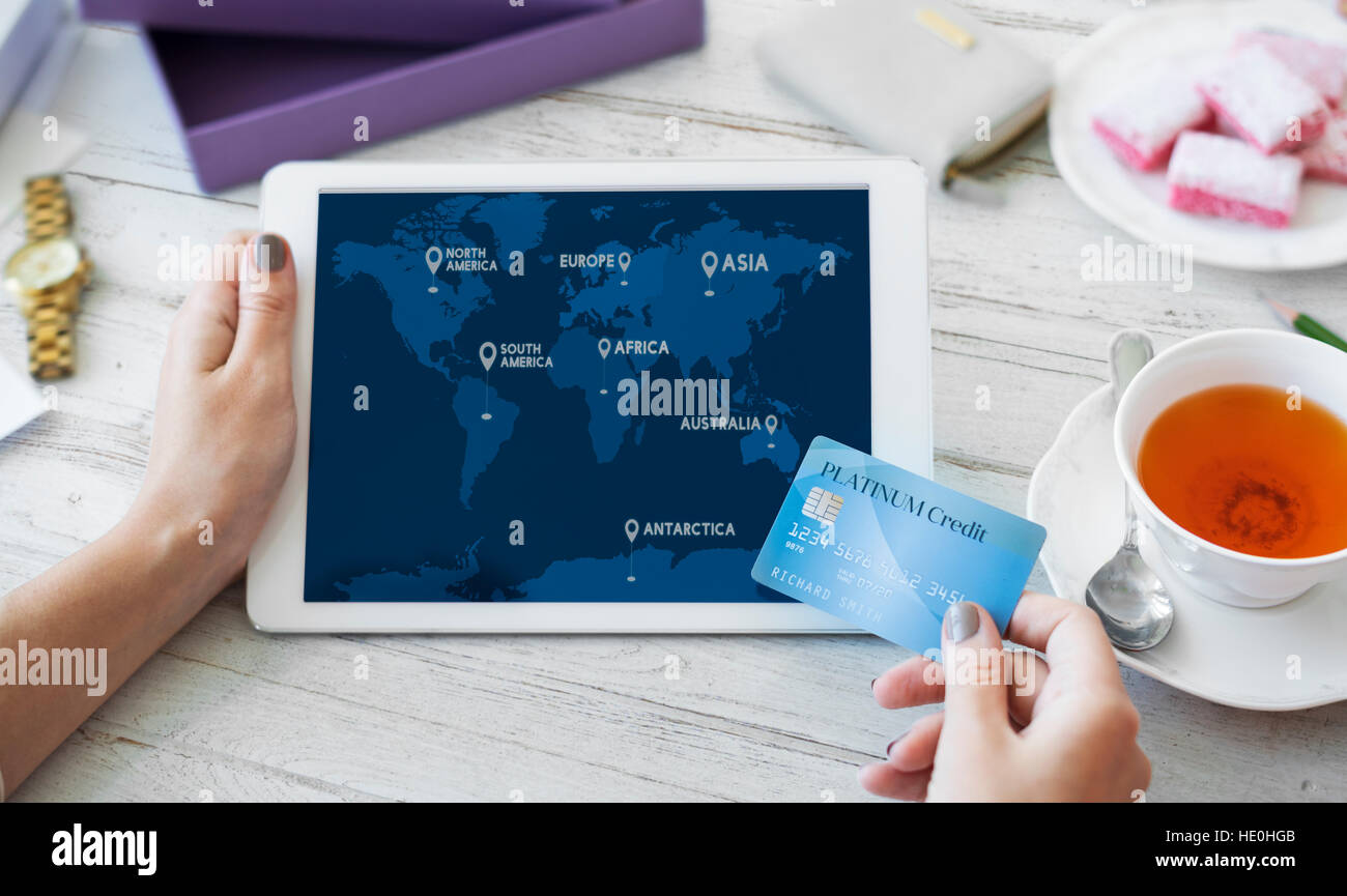 Global Business Map Destination Concept Stock Photo - Alamy