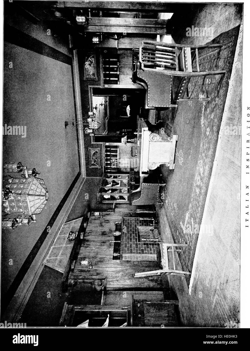 A 1915 work featuring illustrations of interior room designs and ...