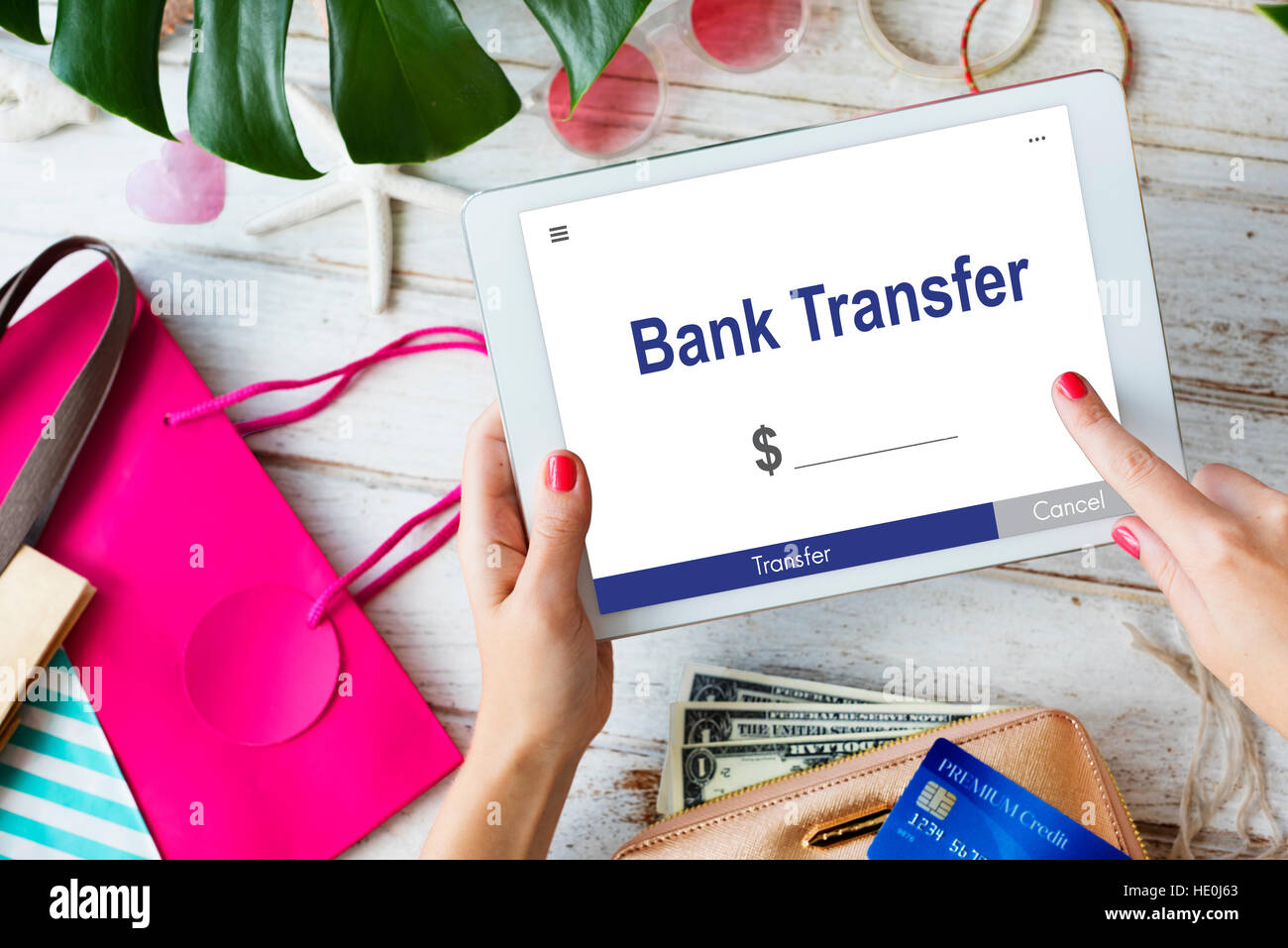 Online Money Transfer Interface Concept Stock Photo - Alamy