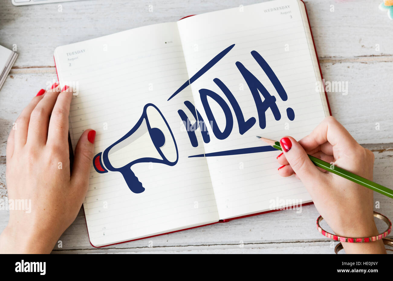 Bonjour ciao hola hello hi hi-res stock photography and images - Alamy