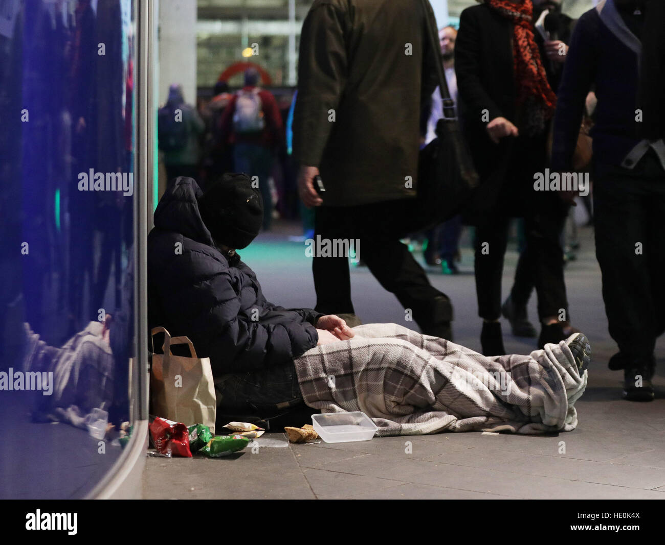 A homeless man in Victoria, London Stock Photo - Alamy