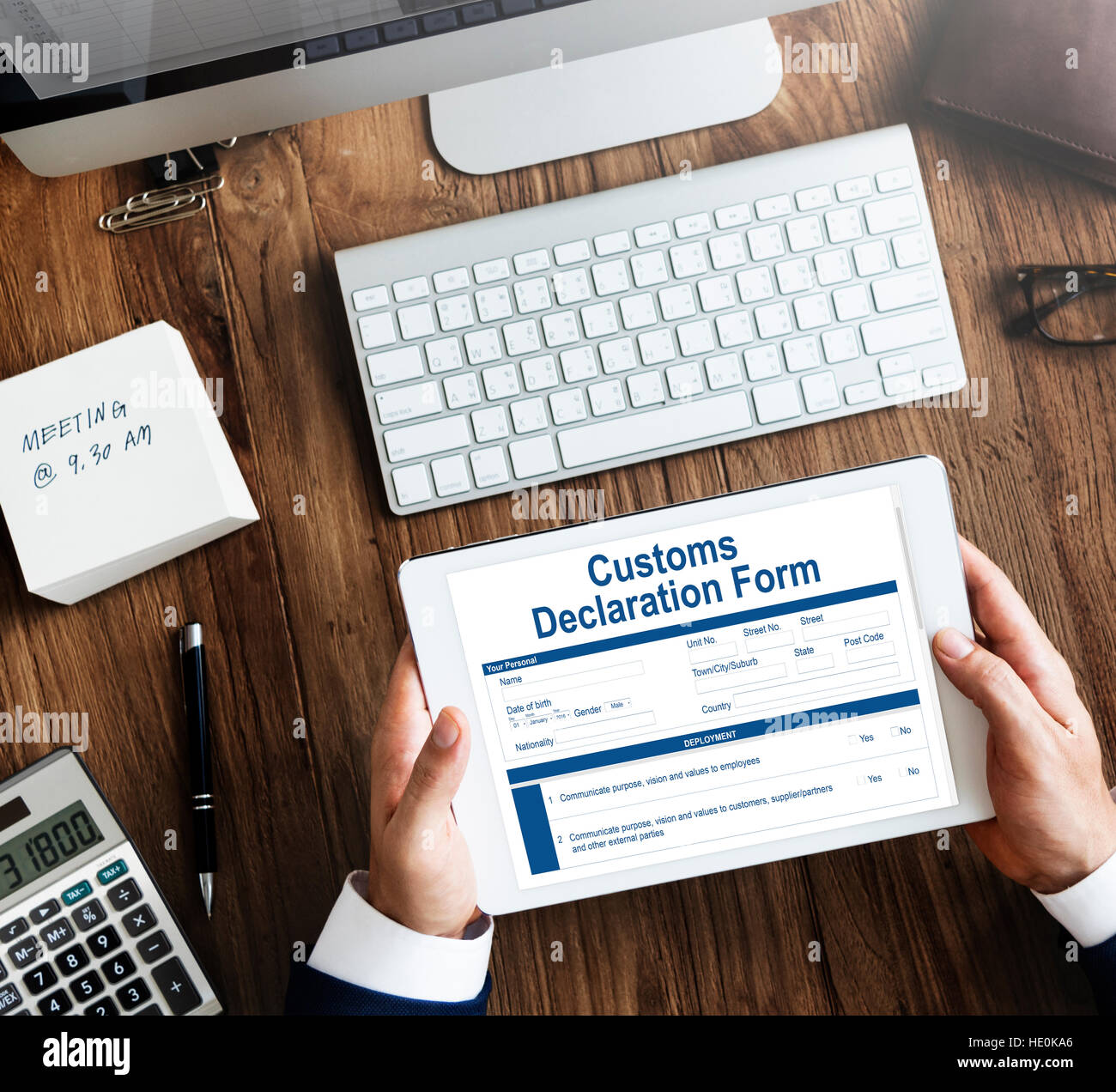 Customs Declaration Form Invoice Freight Parcel Concept Stock Photo - Alamy