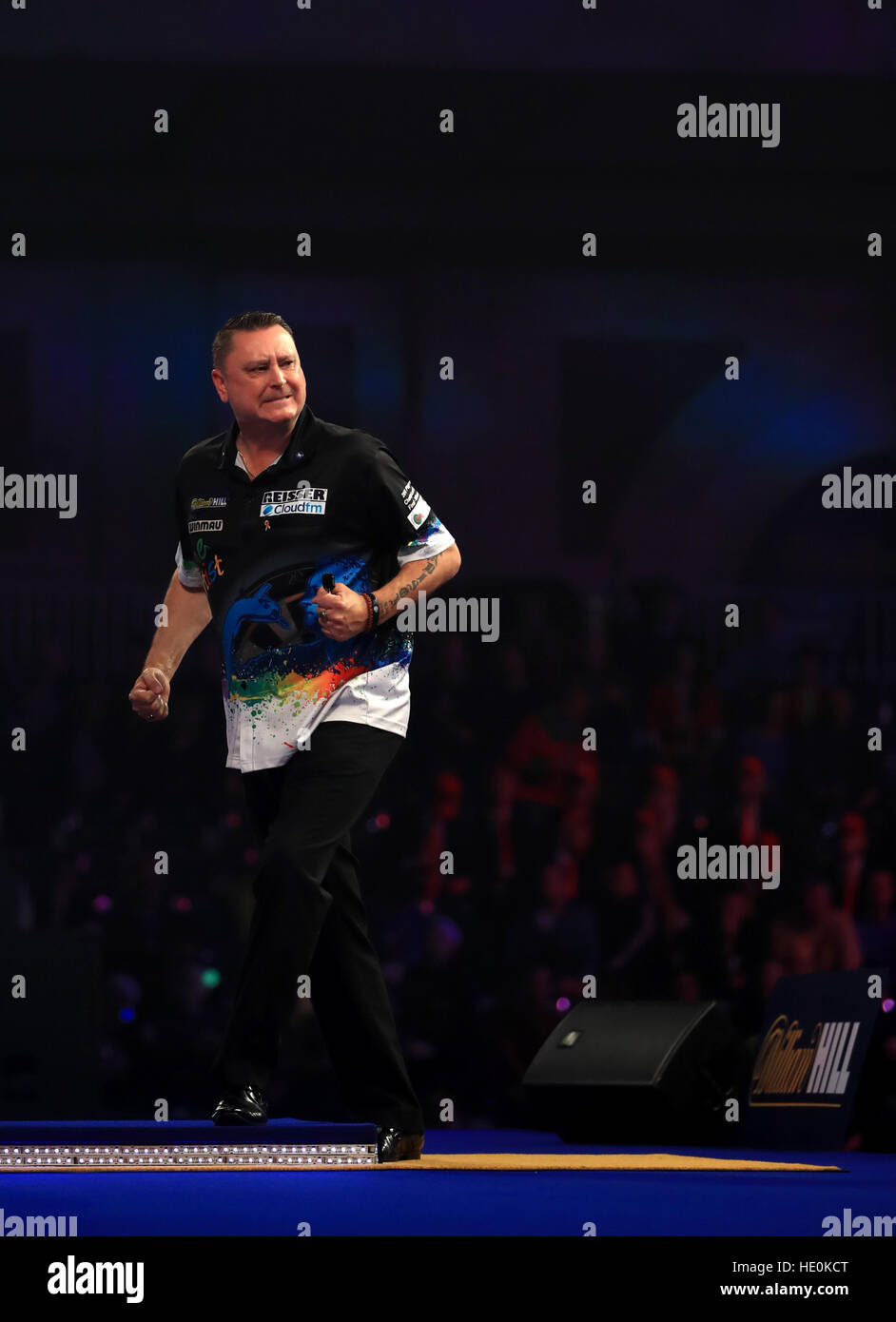 Kevin Painter celebrates winning the second set during day one of the ...