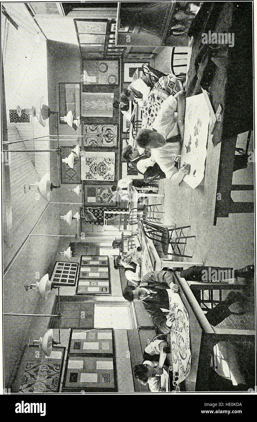 A catalog for a textile school detailing the courses, curriculum, and ...