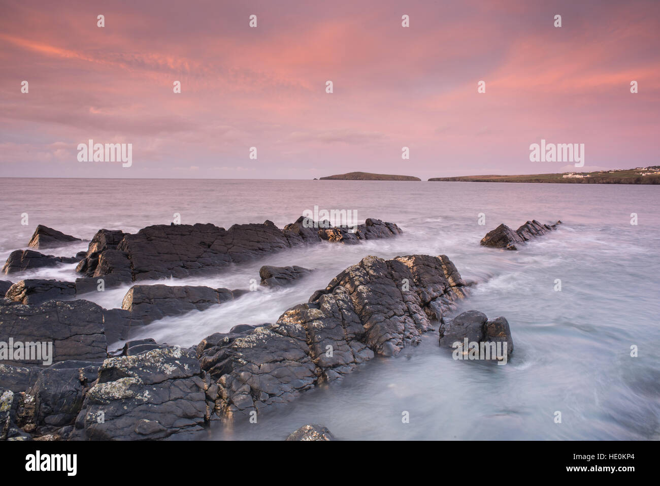 Poppit Sands beach st dogmaels sunset Stock Photo - Alamy