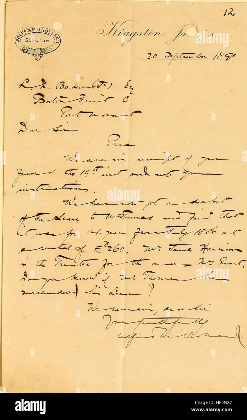 Papers, 1882-1901 (bulk 1883-1899) (1882 Stock Photo - Alamy