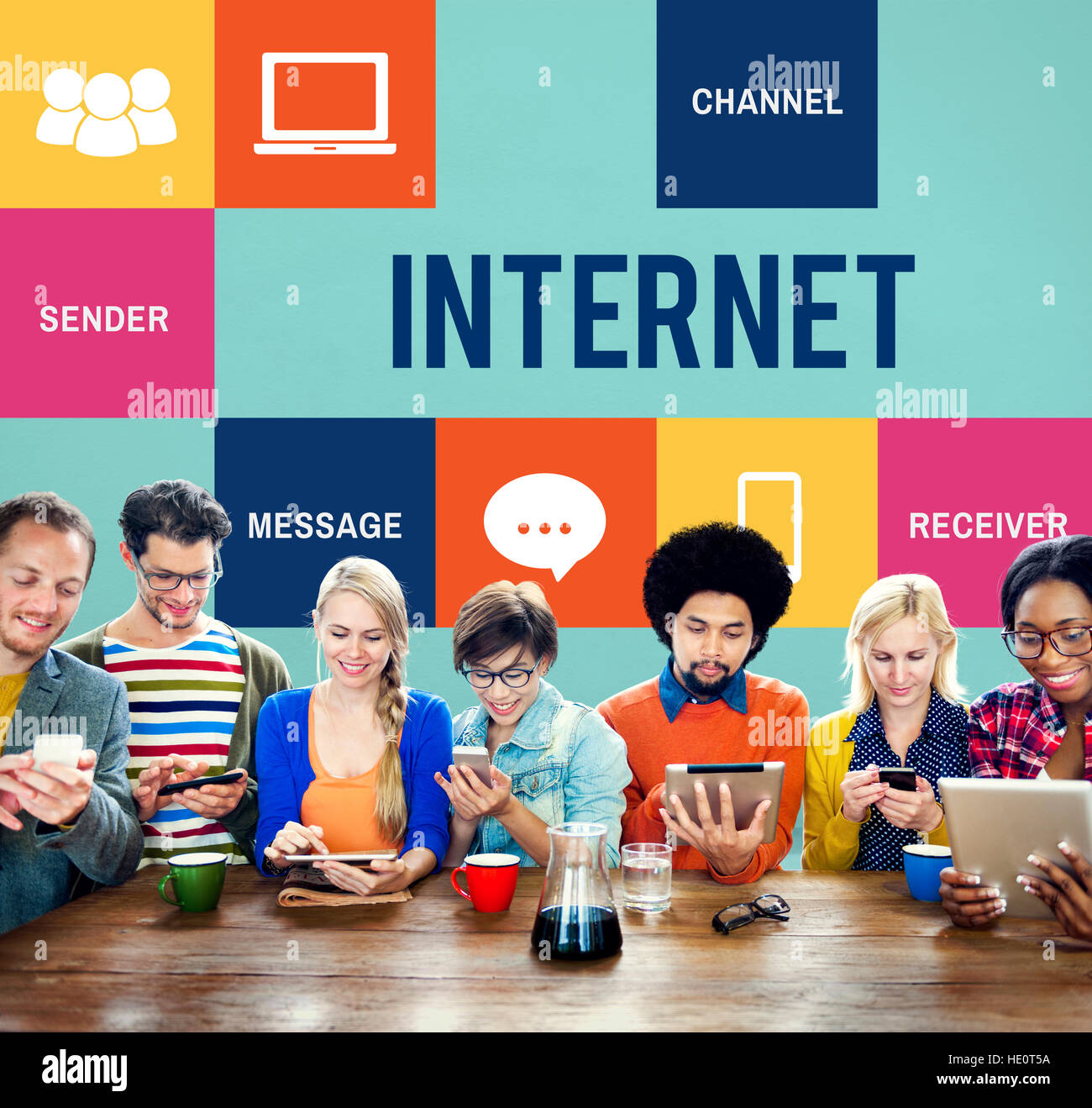 Media Technology Online Digital Networking Concept Stock Photo - Alamy