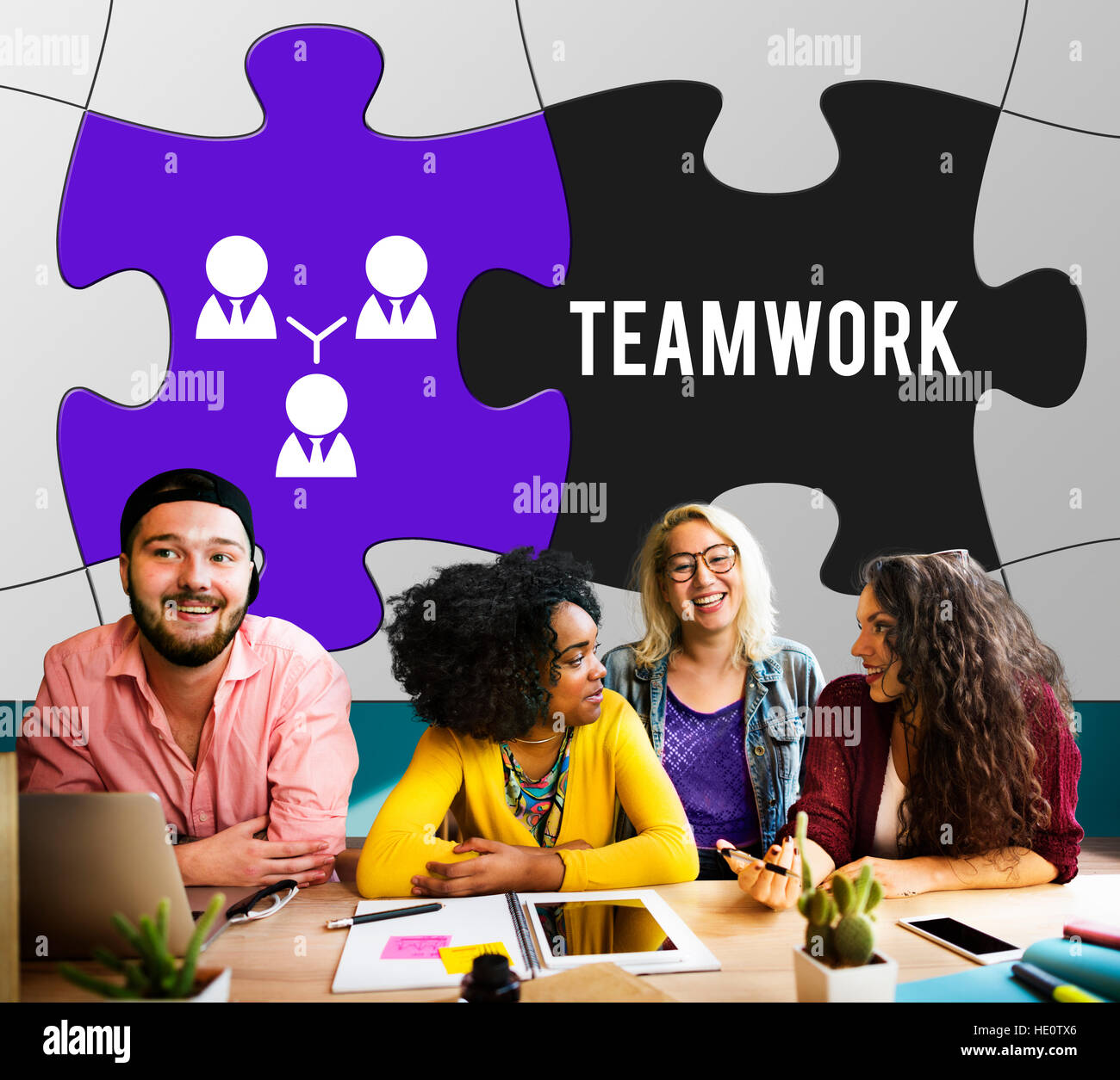 Team Building Collaboration Partenrship Cooperation Concept Stock Photo ...
