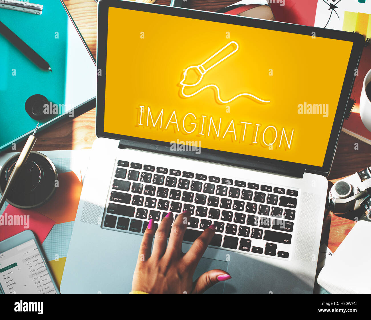 Brush laptop concept computer art hi-res stock photography and images ...