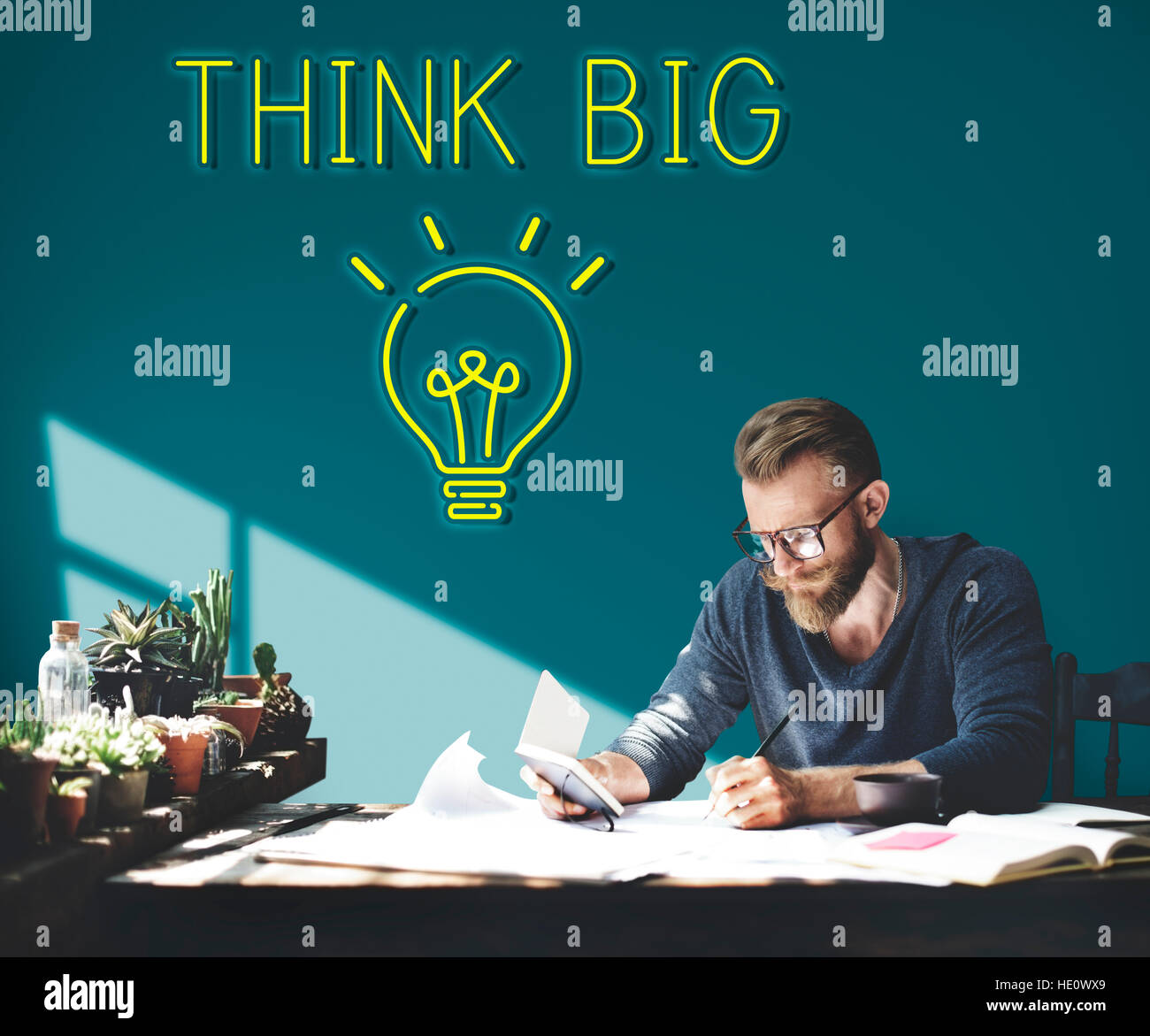 Imagination concept man thinking hi-res stock photography and images ...