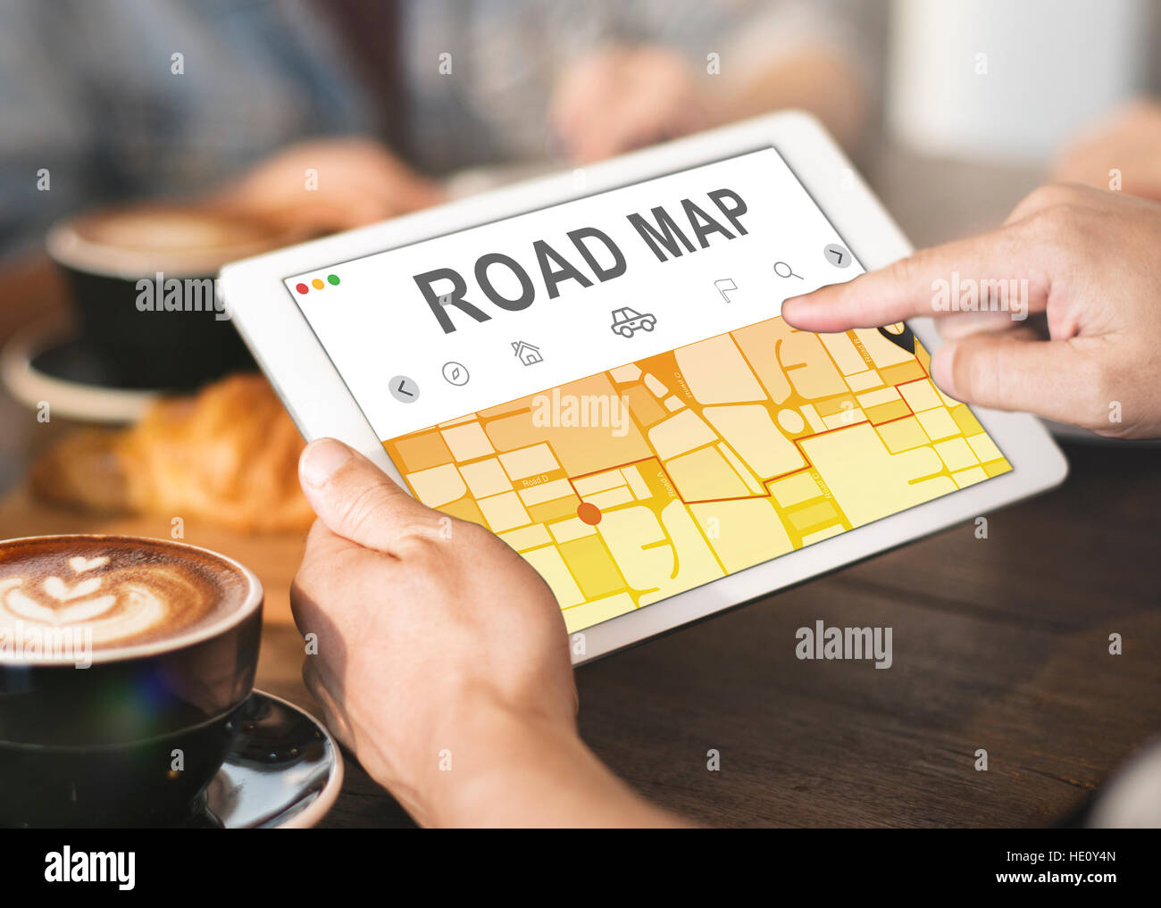 GPS Destination Route Map Graphic Concept Stock Photo - Alamy