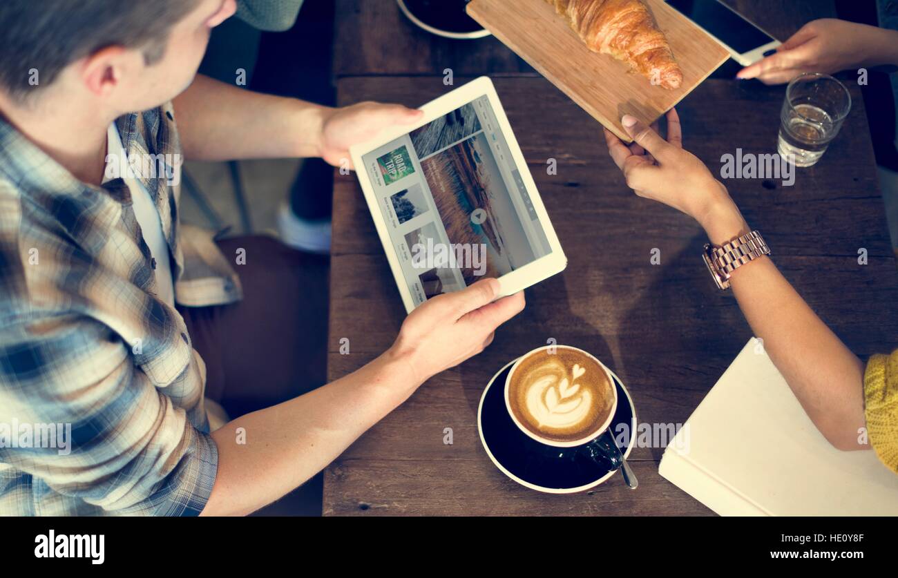 Cafe Break Coffee Drinking Meeting Resting Concept Stock Photo - Alamy