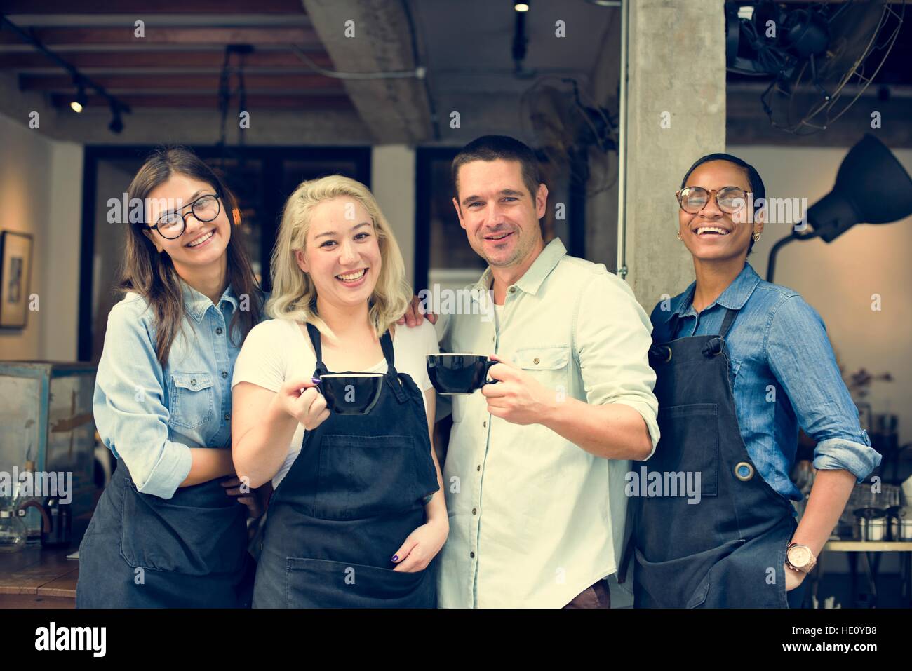 Cafe Friends Coffee Break Cheerful Relaxation Concept Stock Photo - Alamy