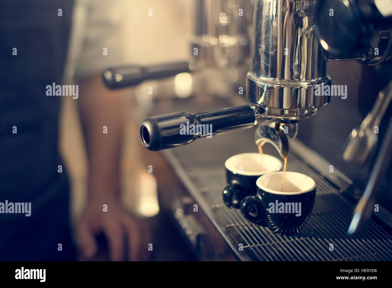 Coffee Machine Barista Grinder Steam Cafe Concept Stock Photo - Alamy