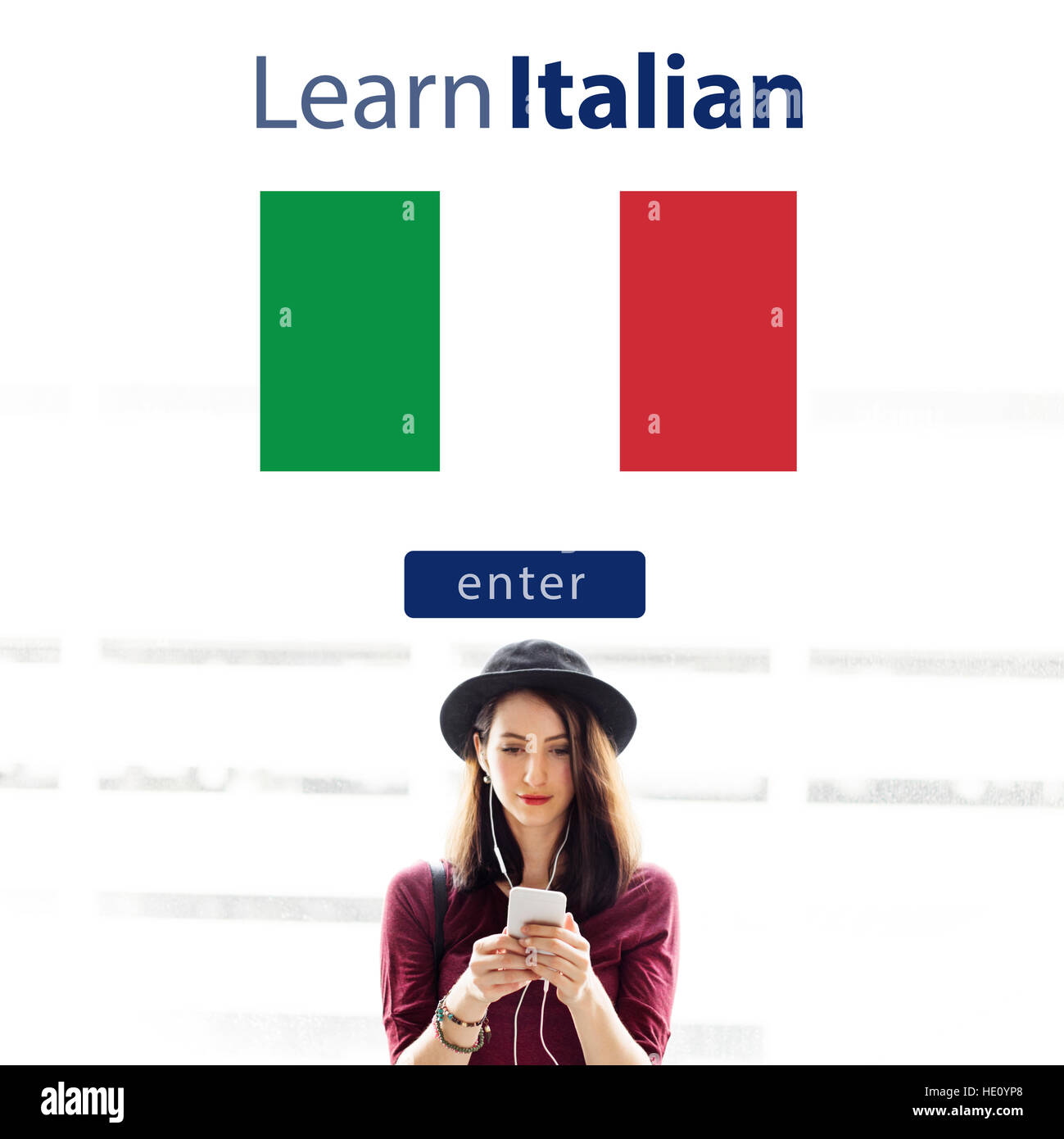 Learn Italian Language Online Education Concept Stock Photo - Alamy