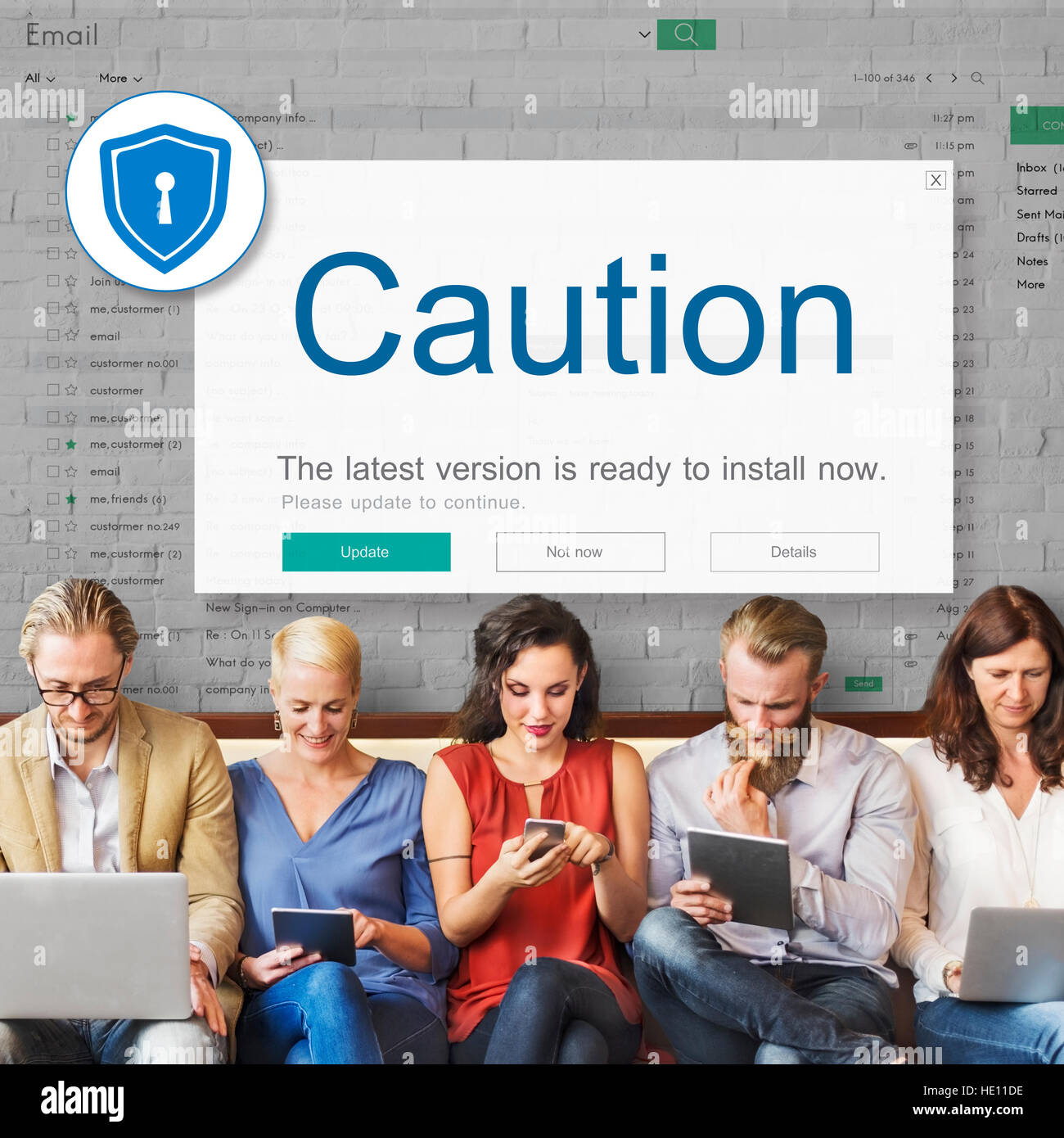 Firewall Antivirus Alert Protection Security Caution Concept Stock ...