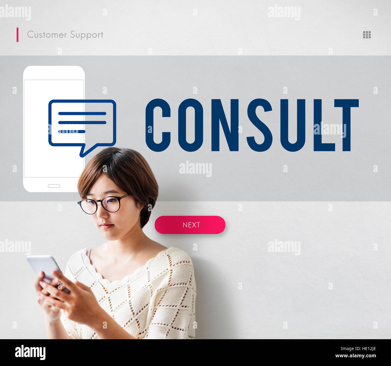 Customer Mobile Communication Speech Bubble Concept Stock Photo - Alamy