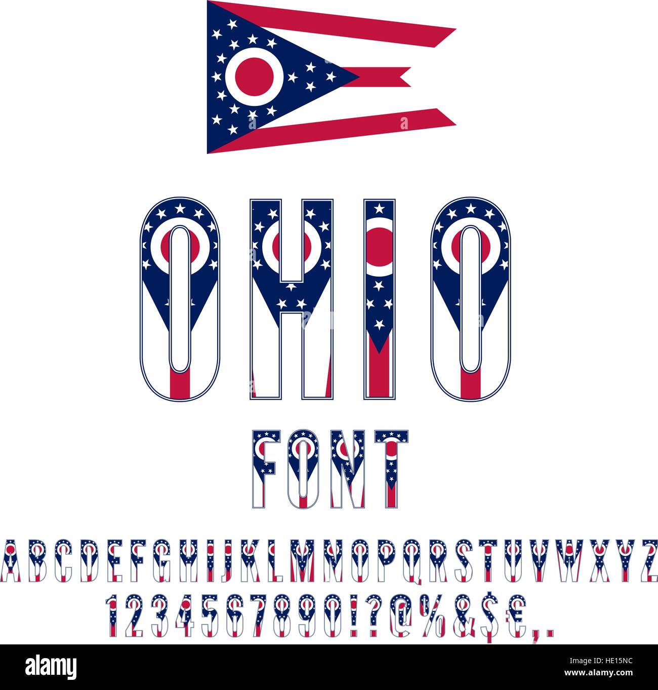 USA state font Stock Vector Image & Art - Alamy