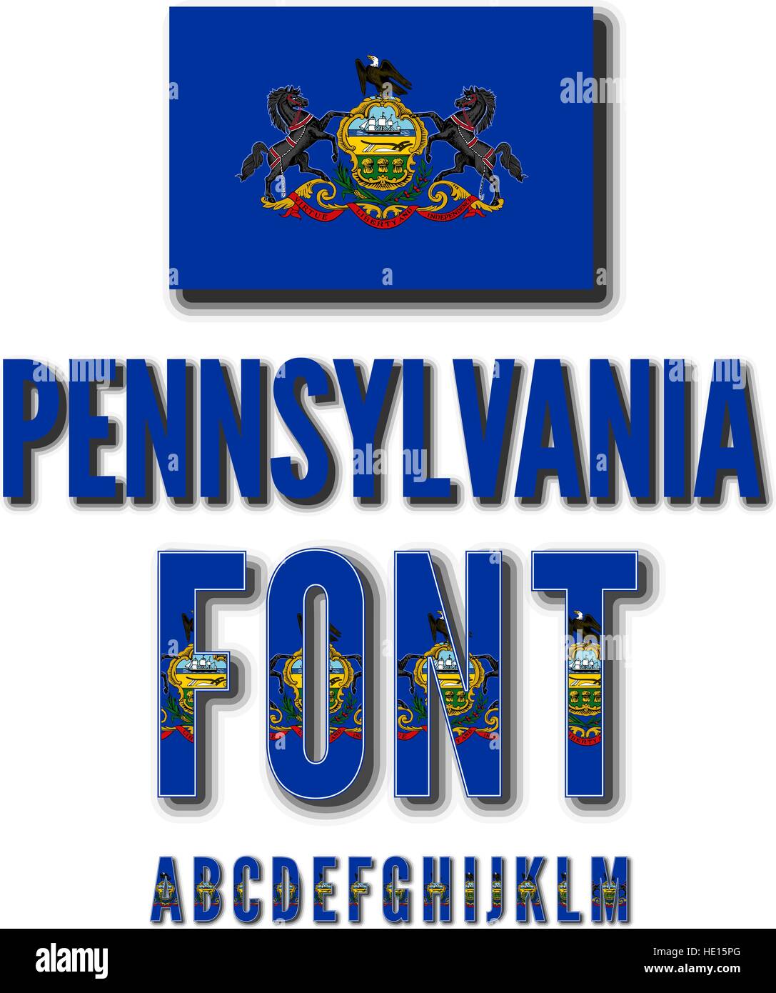 USA state font Stock Vector Image & Art - Alamy