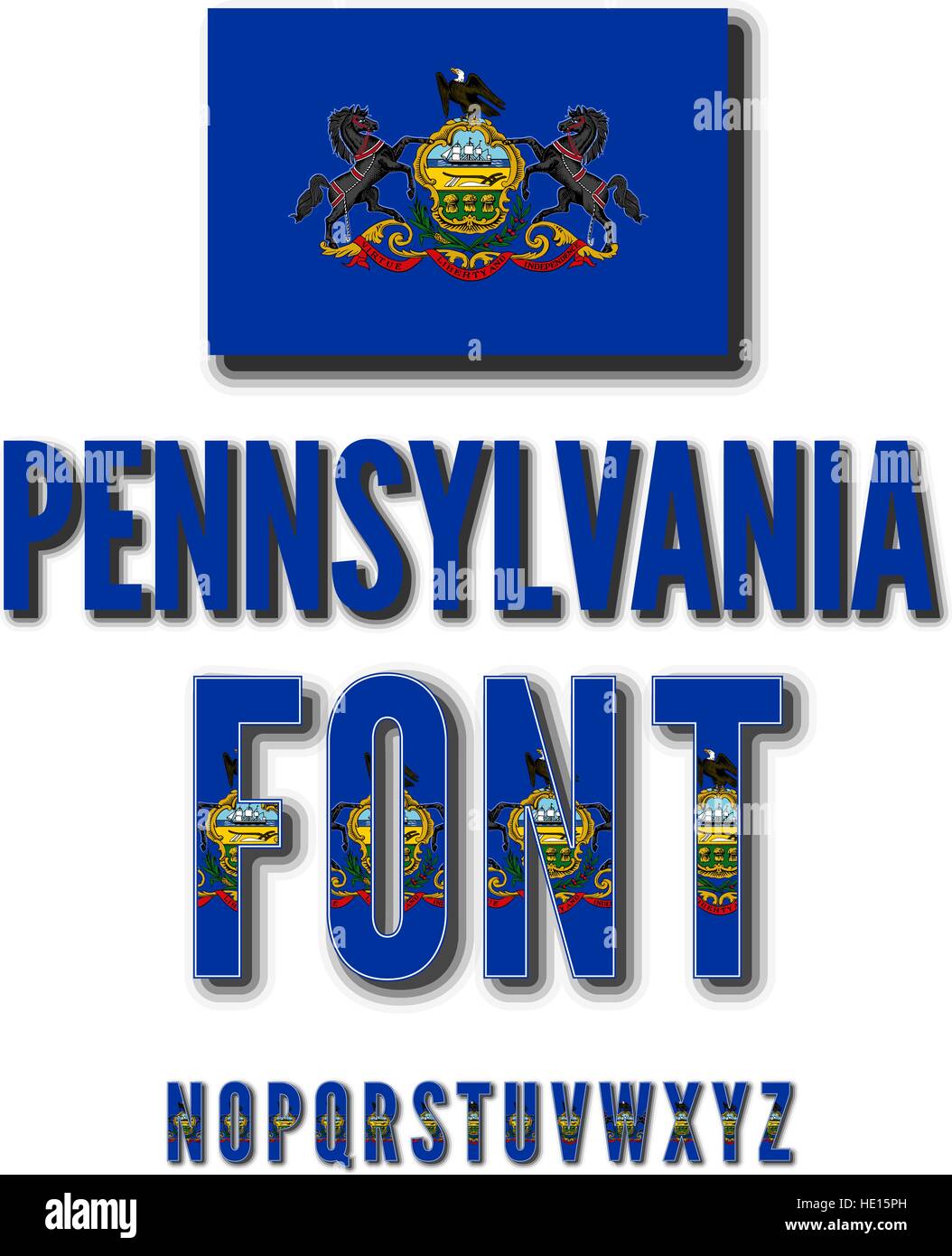 USA state font Stock Vector Image & Art - Alamy