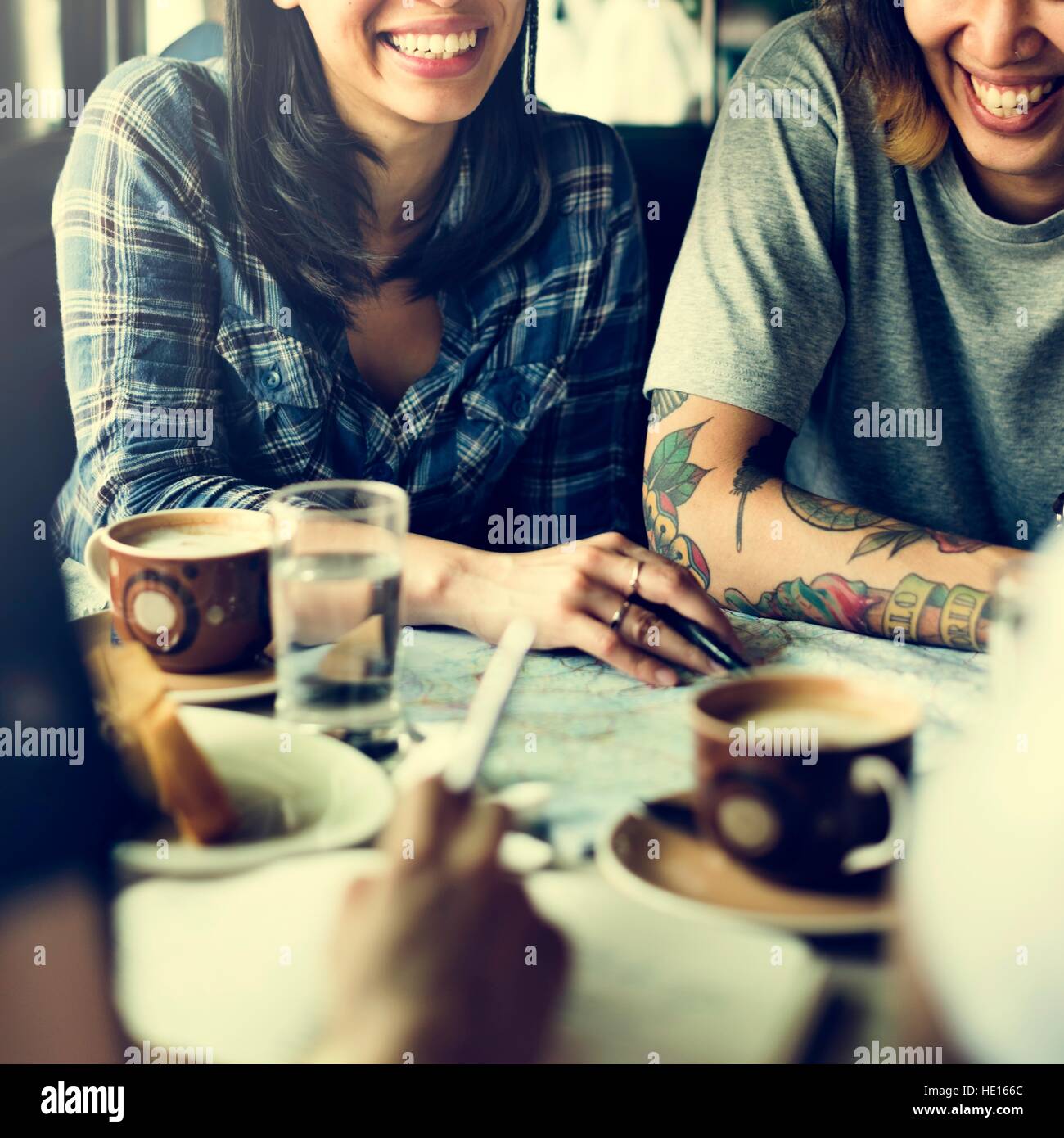 Group Of People Drinking Coffee Concept Stock Photo - Alamy