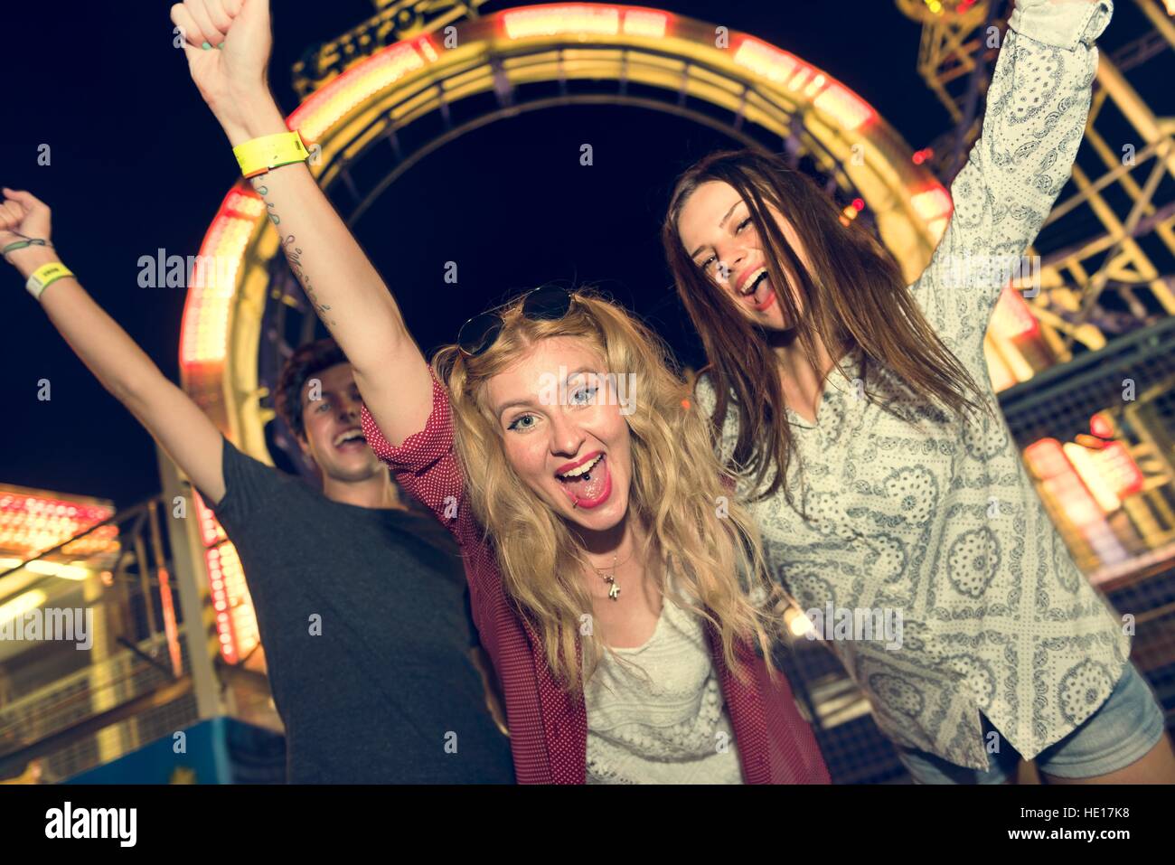 Amusement Carnival Theme Park Funfair Festival Concept Stock Photo - Alamy