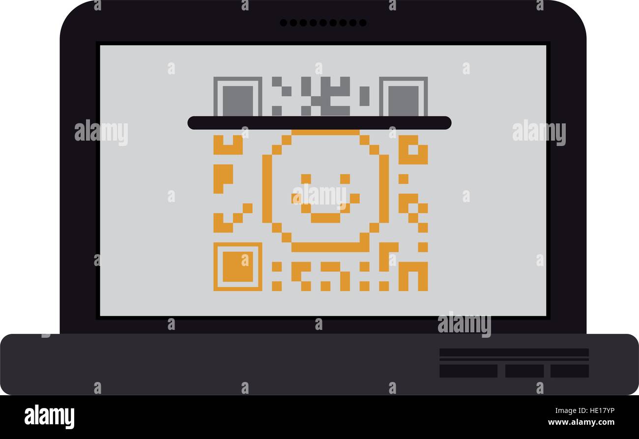 Isolated qr code and laptop design Stock Vector Image & Art - Alamy