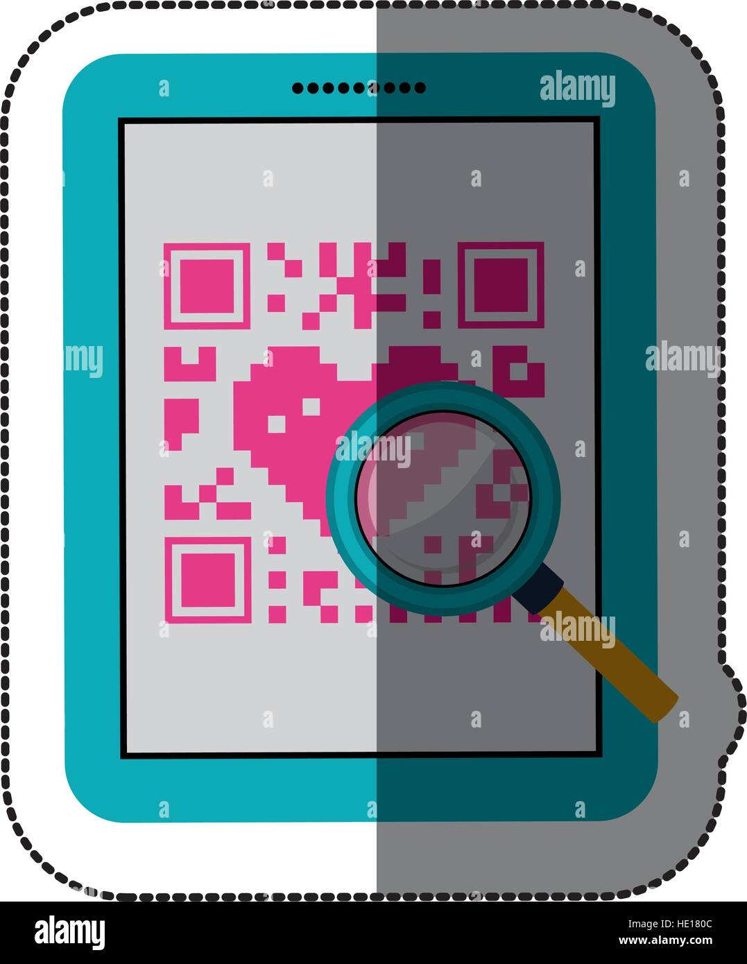 Isolated qr code and tablet design Stock Vector Image & Art - Alamy