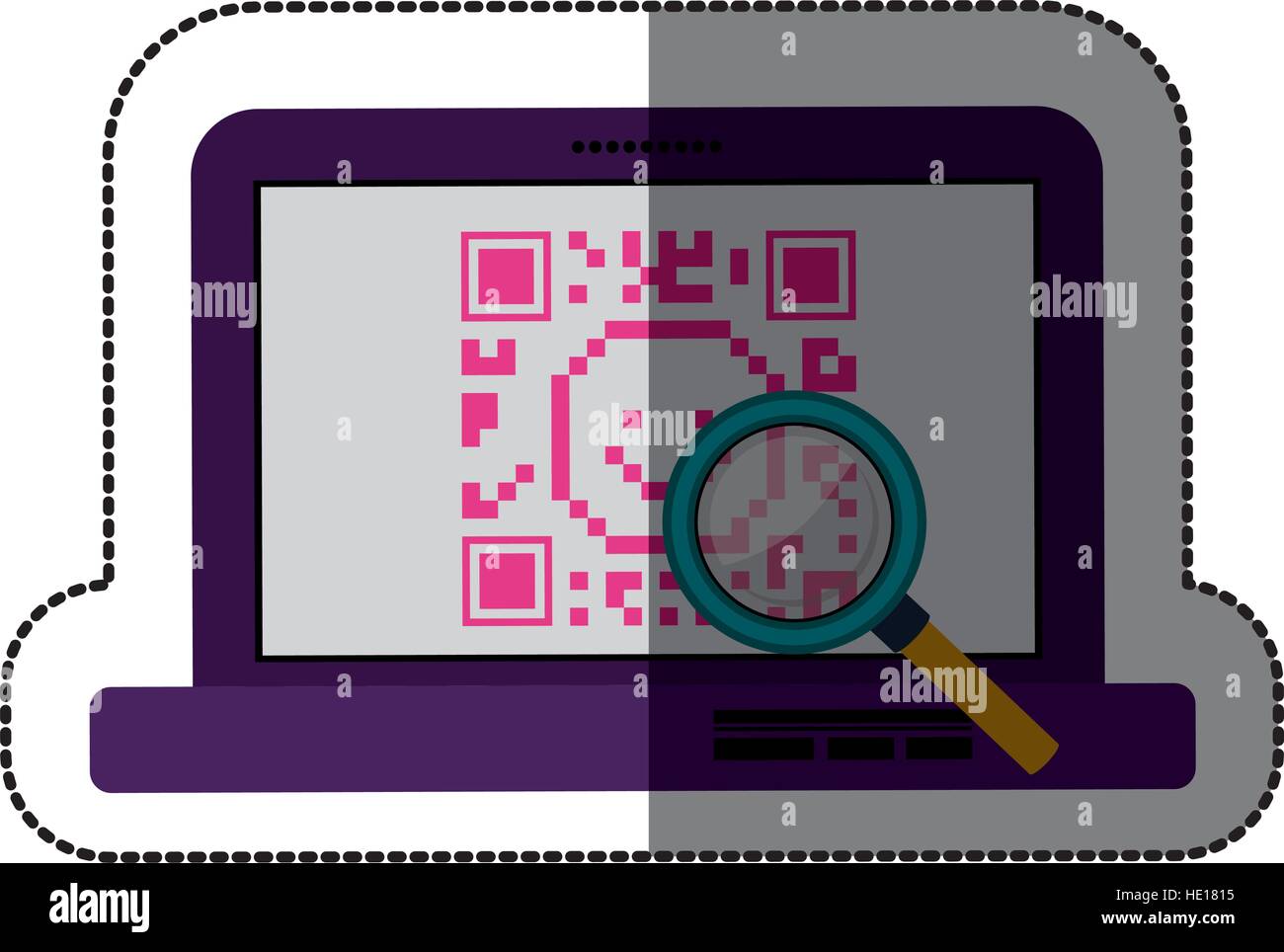 Isolated qr code and laptop design Stock Vector Image & Art - Alamy