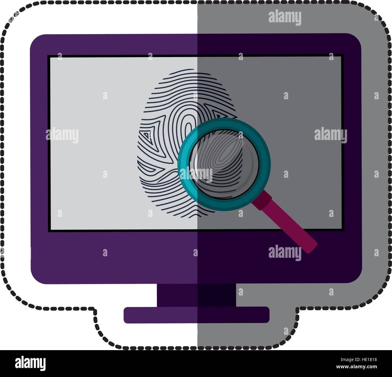 Fingerprint and computer design Stock Vector Image & Art - Alamy