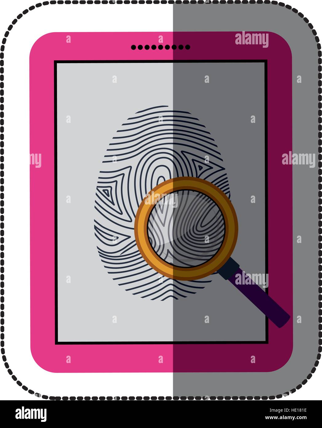 Fingerprint and tablet design Stock Vector Image & Art - Alamy