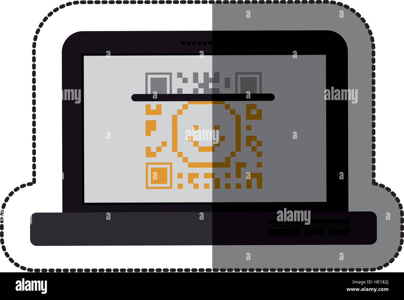 Isolated qr code and laptop design Stock Vector Image & Art - Alamy