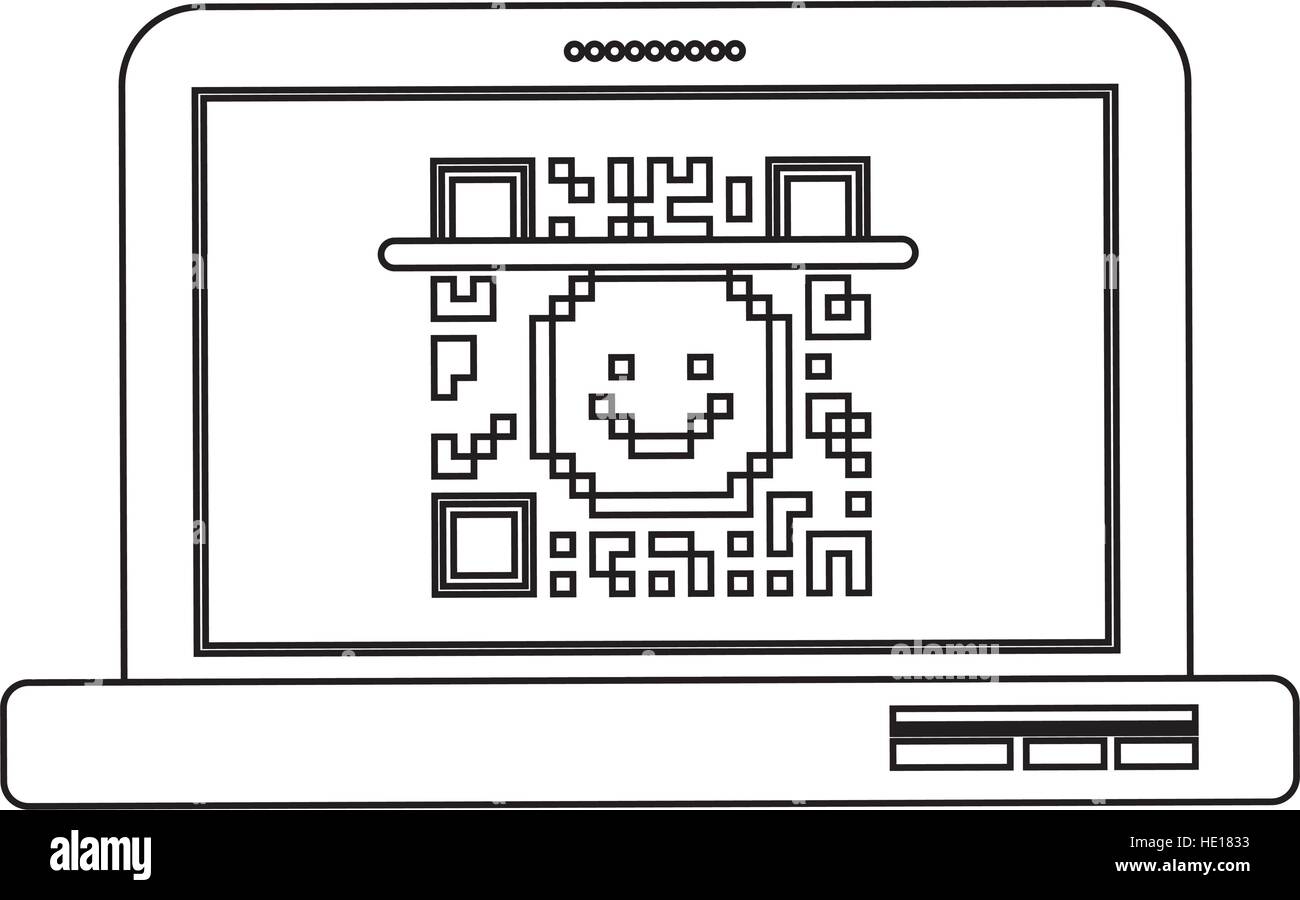 Isolated qr code and laptop design Stock Vector Image & Art - Alamy